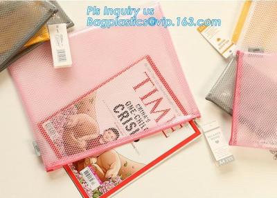 중국 사무실 A4 /A5 크기 pvc 플라스틱 메시 지퍼 파일 부대, B6 A5 B5 A4 투명한 지퍼 마감 문서 파일 폴더는 자루에 넣습니다 판매용