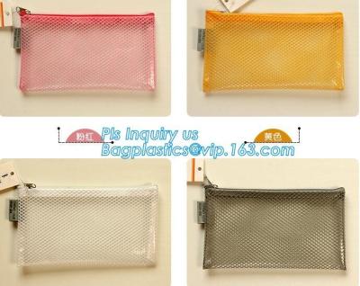 중국 사무실을 위한 PVC interlayer 지퍼 문서 메시 부대, 메시 지퍼 부대 & 학교 파일 문서 A4의 지퍼 메시 문서 부대 판매용
