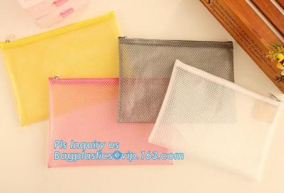 중국 사무실을 위한 PVC interlayer 지퍼 문서 메시 부대, 메시 지퍼 부대 & 학교 파일 문서 A4의 지퍼 메시 문서 부대 판매용