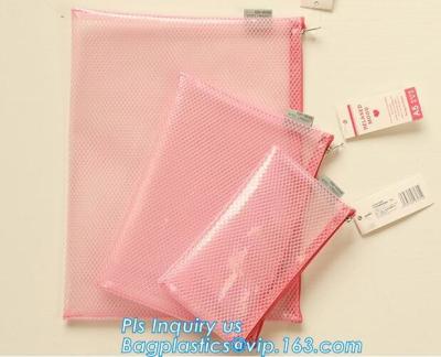 중국 사무실을 위한 PVC interlayer 지퍼 문서 메시 부대, 메시 지퍼 부대 & 학교 파일 문서 A4의 지퍼 메시 문서 부대 판매용