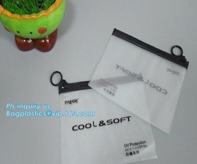 中国 reclosable包装のスライダーのジッパー袋、側面のガセットのハンドルのスライダーのジッパー、スライダー ジッパーによって曇らされるポリ塩化ビニール文書袋、ジッパー 販売のため