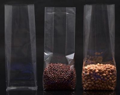 China biologisch afbreekbare douane die de zelfklevende opppp bopp pe vierkante plastic zakken van de bodem duidelijke verpakking, cellopolypropyleen drukken Te koop