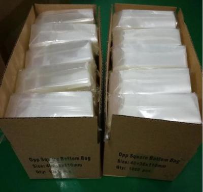 China biologisch afbreekbare douane die de zelfklevende opppp bopp pe vierkante plastic zakken van de bodem duidelijke verpakking, cellopolypropyleen drukken Te koop