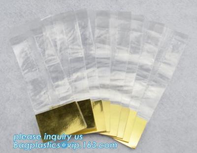 China biologisch afbreekbare douane die de zelfklevende opppp bopp pe vierkante plastic zakken van de bodem duidelijke verpakking, cellopolypropyleen drukken Te koop
