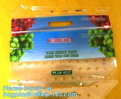 China cpp Druckschieberzipverschlussgemüsefruchttasche, Traubenverpackung sackt Verpackentasche der frischen Traube, Lebensmittelkonservierungsschieber ein zu verkaufen