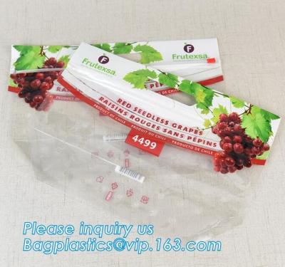 China cpp Druckschieberzipverschlussgemüsefruchttasche, Traubenverpackung sackt Verpackentasche der frischen Traube, Lebensmittelkonservierungsschieber ein zu verkaufen