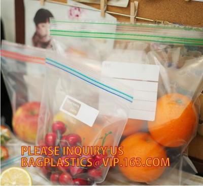 China Duidelijke de douaneldpe plastic k van de voedselrang polyzak met kleurenvakverpakking, LDPE griplock ritssluiting baggies met douane p Te koop
