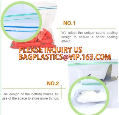 중국 신선한 과일, 주문 인쇄, bagease, pa를 가진 두 배 색깔 Zip 물개 부대 포장을 위한 냉장고 PE 두 배 지퍼 물개 부대 판매용