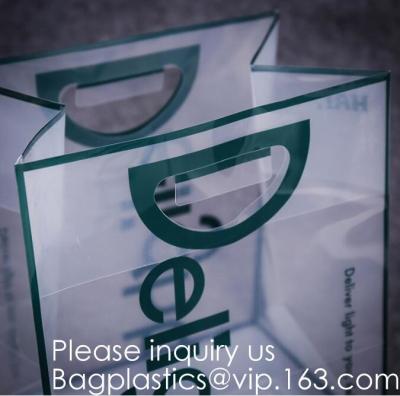 Cina Progetti il logo per il cliente di marca commerciale che stampa il chiaro acquisto di plastica trasparente del PVC portano la borsa con il bagease della maniglia, bagplastics in vendita