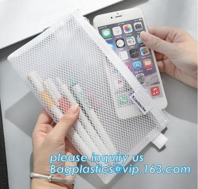 中国 昇進の良質の注文のロゴのジッパー、A4多彩な印刷されたDocumが付いているプラスチック網文書袋ポリ塩化ビニール ファイル ホールダー袋 販売のため