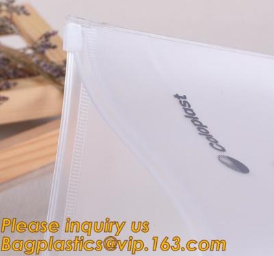 중국 투명 플라스틱 PVC 지프 잠금 장치 문서 봉지 A4 PP 파일 봉지 여행 창시자, 지퍼로 지갑 명백한 문서 봉지를 기록합니다 판매용