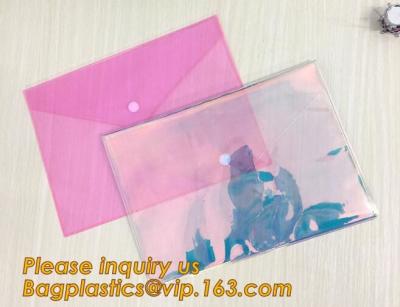 中国 ネオン ボタン袋、ボタンの封筒、A4はポリ塩化ビニールPP文書袋、ホールダーのための最もよい質の学校の使用ポリ塩化ビニール文書袋を防水します 販売のため