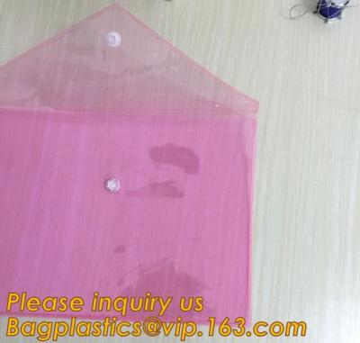 中国 ネオン ボタン袋、ボタンの封筒、A4はポリ塩化ビニールPP文書袋、ホールダーのための最もよい質の学校の使用ポリ塩化ビニール文書袋を防水します 販売のため