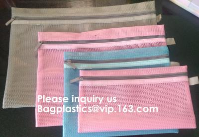 중국 A4 사무실 서류철 Zip 자물쇠 메시 색깔 포장 공간 PVC 문서 부대, 서류철 메시 문서 부대 공간 부대 단추 판매용