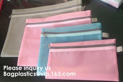 중국 A4 사무실 서류철 Zip 자물쇠 메시 색깔 포장 공간 PVC 문서 부대, 서류철 메시 문서 부대 공간 부대 단추 판매용