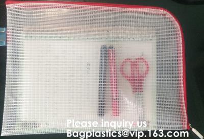 중국 투명한 명확한 메시 pvc 지퍼 지플락 문서 파일 부대 B5 플라스틱 PVC 파일 문서 학생 사무실 저장 부대 판매용