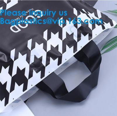 Cina Sacchetto molle biodegradabile e concimabile di 100% del ciclo della maniglia di plastica per abbigliamento, sacchetto della spesa della plastica del fondo del blocchetto della maniglia in vendita