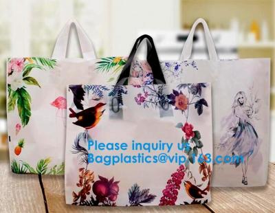 Cina Sacchetto molle biodegradabile e concimabile di 100% del ciclo della maniglia di plastica per abbigliamento, sacchetto della spesa della plastica del fondo del blocchetto della maniglia in vendita