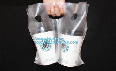 중국 100% 생물 분해성 컵은, 운반대를 마시는 HDPE 폴리에틸렌 플라스틱 커피 주스 컵 밖으로 가지고 갑니다 부대 차잔 차 Holde를 자루에 넣습니다 판매용
