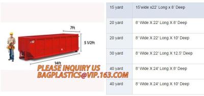 중국 여분 lagrge에 의하여 길쌈되는 PE 졸라매는 끈 dumpster 콘테이너 bagplastics를 위한 20 야드 졸라매는 끈 검정 dumpster 콘테이너 강선 판매용