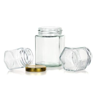 China Food Grade 250Ml 500Ml Hexagonal Jar Manufacturer With Tinplate Cap for sale