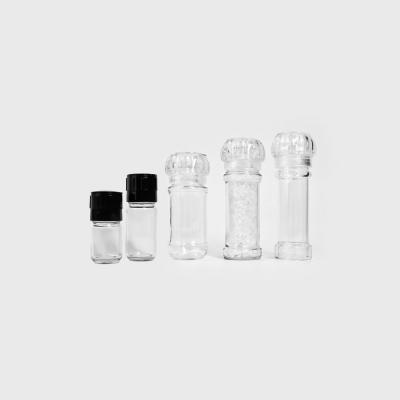 China Best Price Manual Disposable Spice Salt Pepper Mill, Wholesale 80ml 100ml Glass Plastic Refillable Spice Salt Pepper Grinder for sale