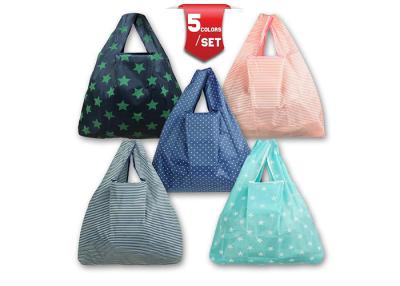 Cina borse di totalizzatore pieghevoli di nylon 210D di 100% riciclate con cinque stili differenti in vendita