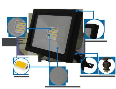 Cina 10W luci di inondazione all'aperto impermeabili ultra esili Driverless della luce di inondazione della base operazionale di dispersione LED LED in vendita