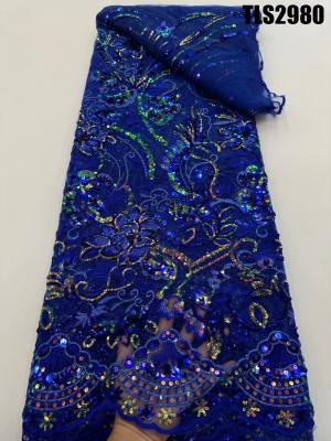 Supoo High Quality African Peach Sequin Lace Fabric French Embroidery Sequins