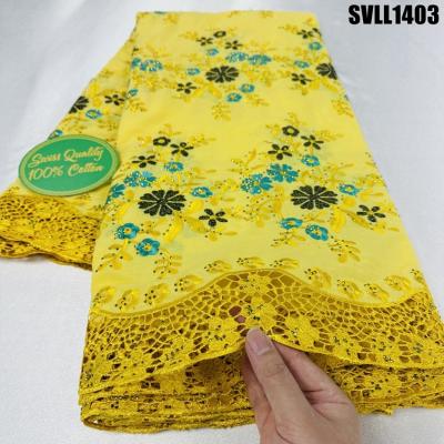 Supoo New Style Cheap Wholesale embroidery silk george cotton swiss lace fabric