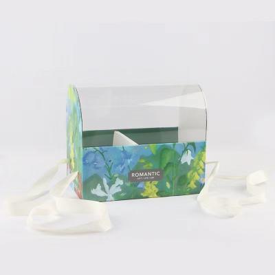 China Clear Top Romantic Corrugated Display Boxes Red Floral Cake Packaging Box for sale