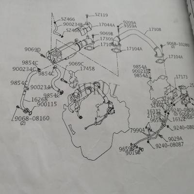 Cina Escavatore Spare Parts del tubo flessibile Sk200-8 della presa di acqua di Vhs16322e0140 Vh16322e0030 in vendita
