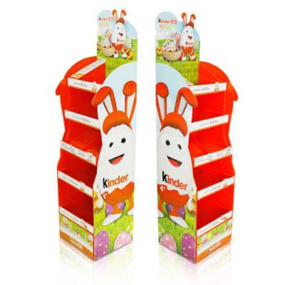 China El artículo impreso a todo color de los soportes de exhibición de la venta al por menor de la cartulina del chocolate de POP/POS recicló FSDU en venta