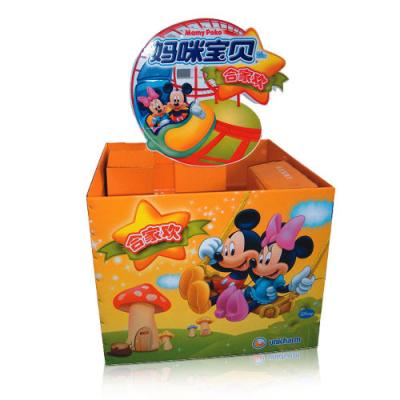 Cina Arancia durevole dell'esposizione del pallet del cartone di dispers del bambino di pubblicità per la manifestazione del prodotto in vendita