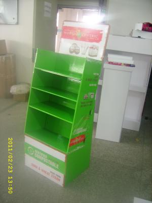 China Estantes de exhibición modificados para requisitos particulares de la cartulina para la paja del maíz y del trigo, lustre/exhibición de piso de la cartulina del barniz de Matt en venta