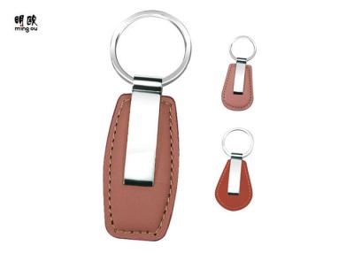 Cina Brown ha personalizzato la catena dell'orologio chiave di cuoio, ente in lega di zinco Keychain inciso cuoio in vendita