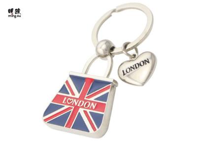中国 イギリス様式の設計金属のキー ホルダー、旗の設計の耐久財によって刻まれる金属Keychains 販売のため