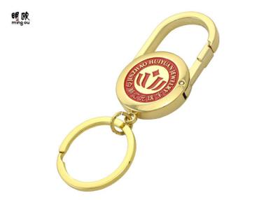 中国 バネ クリップ/32mmの平らな二重鎖が付いている光沢がある金KeyChainに金属をかぶせて下さい 販売のため