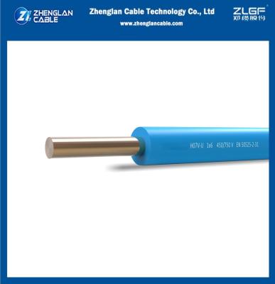 중국 H07V-U 빌딩 주택 전기 와이어 PVC 고립 구리 단일 코어 450/750V CU/PVC 10mm2 IEC 60227-1 판매용