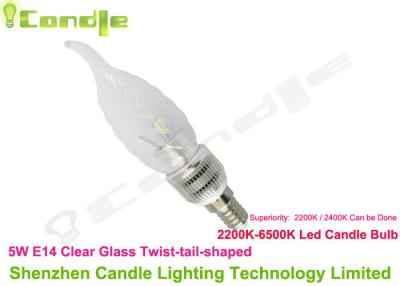 Cina Alta lampadina della candela del lume E14 LED di SMD 3w con l'alloggio di alluminio del nero del vetro trasparente in vendita