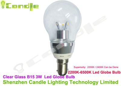 Cina Il vetro trasparente ha condotto la base 2835 della lampadina 3w 5500k 210-270lm B15 del globo in vendita