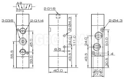 중국 4A320-10 3/8'공압 듀얼 에어 파일럿 밸브 5/2 Way 판매용