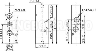 중국 4A420-15 1/2' 듀플 에어 파일럿 밸브 5/2 방향 공기 제어 판매용