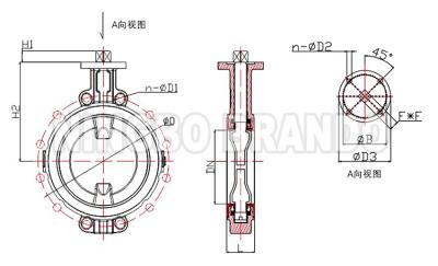 China Válvula de mariposa de tipo wafer sin cabeza revestida con PTFE DN40 a DN700 en venta