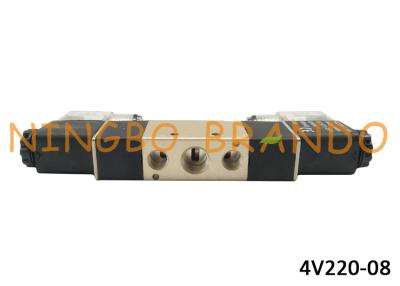 Κίνα 5 τρόπος 2 θέση 1/4» NPT εσωτερικά πειραματική βαλβίδα σωληνοειδών 4V220-08 με το διπλό σώμα αργιλίου σπειρών προς πώληση