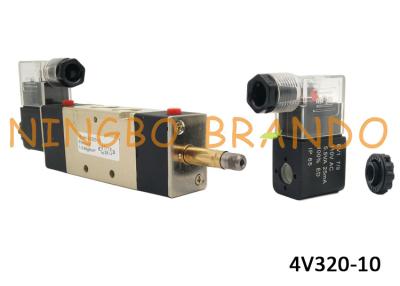 중국 4V320-10 5/2 방법 3/8" 두 배 코일 전기 솔레노이드 벨브 내부에 조종된 AC220V DC24V DC12V 판매용