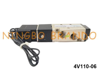 중국 1/8 " NPT 4V110-06 아이르타크 종류 공압 솔레노이드 밸브 5/2 방식 24VDC 판매용