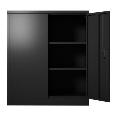 Cina due gabinetto di stoccaggio d'acciaio della porta del Governo 2 del metallo del nero della porta con gli scaffali regolabili in vendita