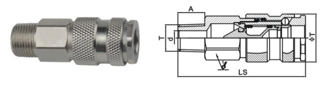 Convenient Pneumatic Quick Disconnect Couplings LSQ-25 Rectus 25KA In Brass 0