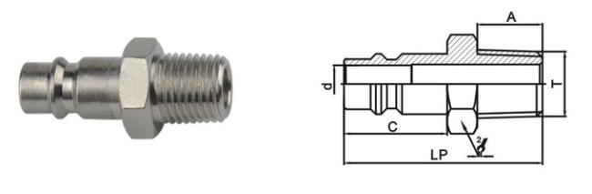 Convenient Pneumatic Quick Disconnect Couplings LSQ-25 Rectus 25KA In Brass 1